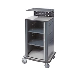 eurokraft basic Laptop- und Ger&auml;tewagen, mit Rollladen, anthrazitgrau RAL 7016