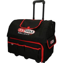 KS Tools ROLLBAG Universal-Werkzeugtasche XL, mit Teleskop-Trolly, schwarz / rot