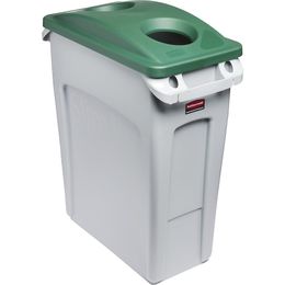 Rubbermaid Wertstoffsammler SLIM JIM®, Volumen 60 l, Doseneinwurf, rund, grau