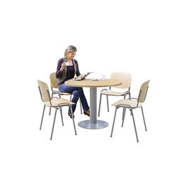 Stapelstuhl, ergonomisch geformt, Buche / Gestell alufarben, VE 4 Stk kaiserkraft