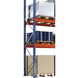 Schulte Palettenregal-St&auml;nderrahmen, Stahl, H&ouml;he 4000 mm, St&uuml;tzrahmen-BxT 100 x 800 mm