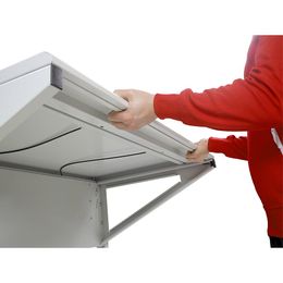 treston H&ouml;henverstellbarer Arbeitstisch Quick Edge, HxBxT 1930 x 1200 x 700 mm, lichtgrau