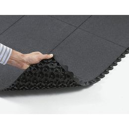 NOTRAX Stecksystem Cushion Ease Solid&trade; NITRILE FR, LxBxH 910 x 910 x 19 mm, Gummi schwarz
