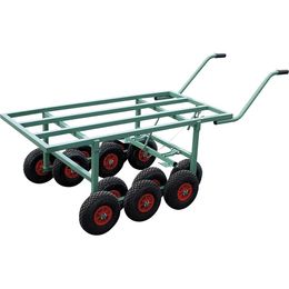 Transportwagen Wiesel, Luftreifen, LxH 1850 x 800 mm, grasgr&uuml;n kaiserkraft