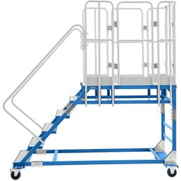 eurokraft pro Plattformtreppe XXL, mit Aluminiumeinlagen, Plattformgr&ouml;&szlig;e 810 x 1250 mm, 6 Stufen