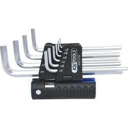 KS Tools 3-in-1-Winkelstiftschl&uuml;ssel-Satz lang, Innensechskant, Zollma&szlig;e, 10 Teile