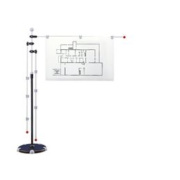 Maul Planhalter mobil, mit 3 Schwenkarmen, H&ouml;henverstellbereich 1400 bis 2000 mm