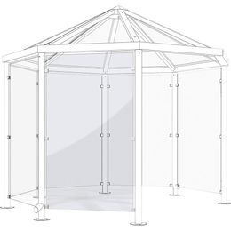 WSM Seitenwand zu Personenüberdachung im Pavillon-Stil, aus Sicherheitsglas, transparent