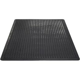 eurokraft basic Anti-Erm&uuml;dungsmatte, schwarz genoppt, LxB 1200 x 900 mm