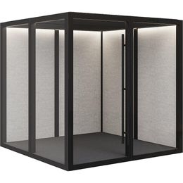 Meetingbox Zen Pod Essentials, HxBxT 2310 x 2320 x 2320 mm, Large, Textil / Aluminium / Glas kaiserkraft