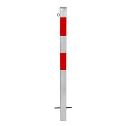 Moravia Sperrpfosten Morion, zum Einbetonieren, 70 x 70 mm, feuerverzinkt / rot reflektierend, 1 &Ouml;se