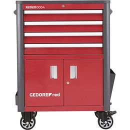 Gedore Werkstattwagen WINGMAN, 4 Schubladen + Werkzeugschrank, HxBxT 1034 x 724 x 470 mm