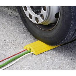 CrashStop Schlauch- und Kabelbr&uuml;cke, H&ouml;he 65 mm, Kabel bis 40 mm &Oslash;, gelb, LxB 1500 x 210 mm