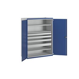 ANKE Schwerlastschrank JUMBO mit 3 Fachböden, 4 Schubladen à 3 x 90, 1 x 120 mm, HxBxT 1950 x 1484 x 690 mm