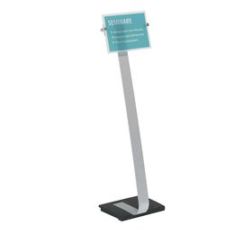 Durable Bodenst&auml;nder CRYSTAL SIGN, f&uuml;r Format DIN A4, Aluminium