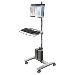 Dataflex Dateneingabe-Trolley VIEWMATE COMBO, f&uuml;r Monitor, Tastatur, Small Form Factor PC, silber