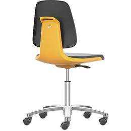 bimos Arbeitsdrehstuhl LABSIT, F&uuml;nffu&szlig; mit Rollen, Sitz aus Skintec, orange