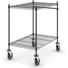 Drahtgitter-Tischwagen, schwarz, mit 2 Etagen, LxBxH 910 x 610 x 1025 mm kaiserkraft