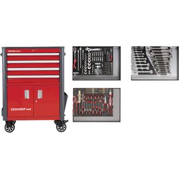Gedore Werkstattwagen WINGMAN inkl. 129 Werkzeugen, 4 Schubladen, 129-teiliges Sortiment, HxBxT 1034 x 724 x 470 mm