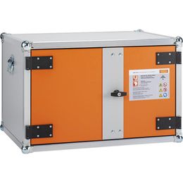 CEMO Akku-Sicherheits-Ladeschrank BASIC, ohne F&uuml;&szlig;e, H&ouml;he 520 mm, 230 V, orange/grau