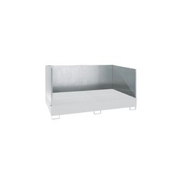 eurokraft pro Spritzschutzwand, 3-seitig, für Auffangwanne LxB 2690 x 1650 mm, 3-seitig