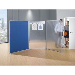MAGNETOPLAN Raumteiler, mit mattierter Polycarbonatscheibe, HxBxT 1800 x 1000 x 350 mm