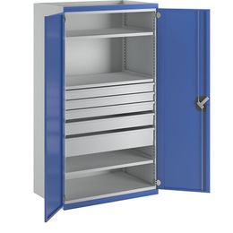 ANKE Schwerlastschrank mit 3 Fachböden, 5 Schubladen, HxBxT 1950 x 1084 x 690 mm