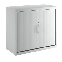 Rollladenschrank, Breite 1000 mm, 2 Fachb&ouml;den, lichtgrau / wei&szlig;aluminium kaiserkraft