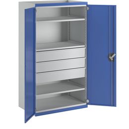 ANKE Schwerlastschrank mit 3 Fachböden, 3 Schubladen à 180 mm, HxBxT 1950 x 1084 x 690 mm
