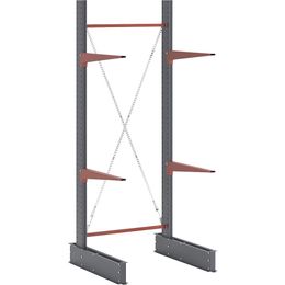 Kragarmregal Attillo schwer, einseitig, HxB 2500 x 1000 mm, Kragarm 1000 mm, Grundregal kaiserkraft