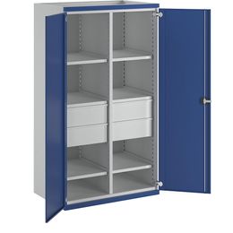 ANKE Schwerlastschrank mit Trennwand, 4 Schubladen à 180 mm, HxBxT 1950 x 1084 x 690 mm