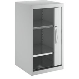 Rollladenschrank, Breite 500 mm, 2 Fachb&ouml;den, lichtgrau / wei&szlig;aluminium kaiserkraft