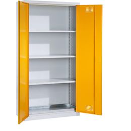 eurokraft basic Umweltschrank, H&ouml;he 1800 mm, 3 Fachb&ouml;den, 1 Bodenauffangwanne