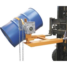eurokraft pro Fasskipper, f&uuml;r Staplerbetrieb, mit Endloskette, lackiert gelborange