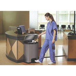 Rubbermaid Tretabfallsammler SLIM JIM , aus Edelstahl, Volumen 50 l