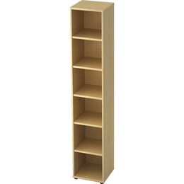 eurokraft pro Büroregal, 5 Fachböden, HxBxT 2156 x 400 x 400 mm, Dekor Ahorn