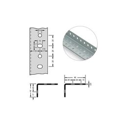 hofe Stahl-Winkelprofil für Baukastensystem, 65 x 42 x 2 mm, Länge 3 m, verzinkt, VE 6 Stk