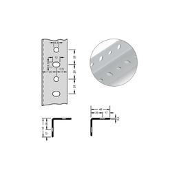 hofe Stahl-Winkelprofil für Baukastensystem, 42 x 42 x 2 mm, Länge 2 m, lichtgrau, VE 10 Stk