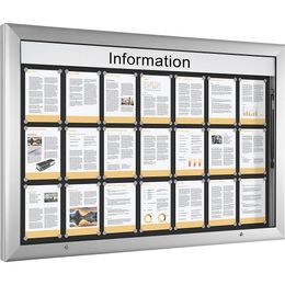 Schaukasten f&uuml;r Innen- und Au&szlig;enbereich, Querformat, &Uuml;bergr&ouml;&szlig;e, BxH 1600 x 1025 mm, T&uuml;r&ouml;ffnung 90&deg; nach oben, R&uuml;ckwandfarbe Anthrazitgrau kaiserkraft