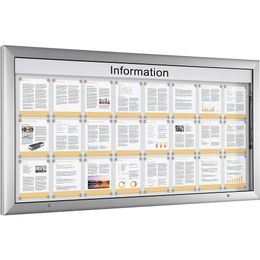 Schaukasten f&uuml;r Innen- und Au&szlig;enbereich, Querformat, &Uuml;bergr&ouml;&szlig;e, BxH 2000 x 1025 mm, T&uuml;r&ouml;ffnung 90&deg; nach oben, R&uuml;ckwandfarbe Reinwei&szlig; kaiserkraft