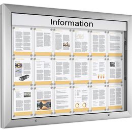 Schaukasten für Innen- und Außenbereich, Querformat, für DIN A0, Türöffnung 90° nach oben, Rückwandfarbe Reinweiß kaiserkraft