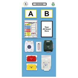 Regal-Infoboard Doppelmarkierung, Erste Hilfe, HxB 2000 x 900 mm, blau kaiserkraft