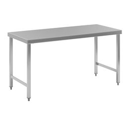 Edelstahl-Arbeitstisch, Arbeitsh&ouml;he 850 mm, BxT 1600 x 700 mm, ohne Ablageboden kaiserkraft