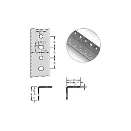 hofe Stahl-Winkelprofil für Baukastensystem, 42 x 42 x 2 mm, Länge 2,5 m, verzinkt, VE 8 Stk