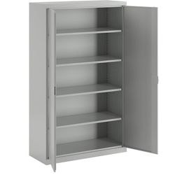 eurokraft pro Flügeltürenschrank, 4 Fachböden, Breite 1200 mm, lichtgrau