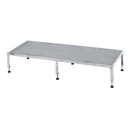 eurokraft pro Arbeitsplattform, Höhenverstellbereich 255 - 320 mm, mit Gitterrostplatte, Plattform LxB 1510 x 610 mm, feuerverzinkt