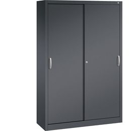 C+P ACURADO Schiebetürenschrank, 4 Fachböden, HxBxT 1950 x 1200 x 400 mm, schwarzgrau