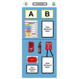 Regal-Infoboard Doppelmarkierung, Brandschutz, HxB 2000 x 900 mm, blau kaiserkraft