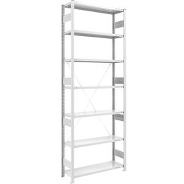 eurokraft pro Schwerlast-Steckregal, RAL 7035, Regalhöhe 3000 mm, Grundregal, BxT 1000 x 400 mm