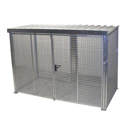 eurokraft pro Gasflaschen-Gittercontainer, mit Dach und Doppelfl&uuml;geltor, BxT 3100 x 1500 mm